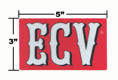 Red ECV 3X5 Sticker – Wreck'n Ball Enterprises
