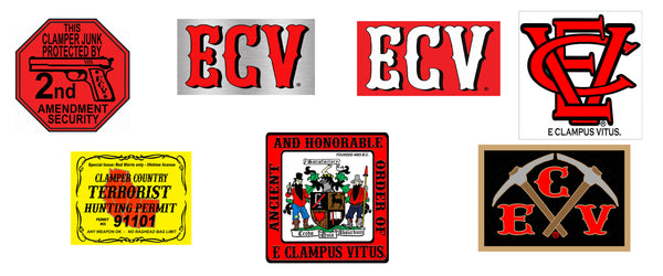 Assortment of 7 inside ECV®Stickers. – Wreck'n Ball Enterprises