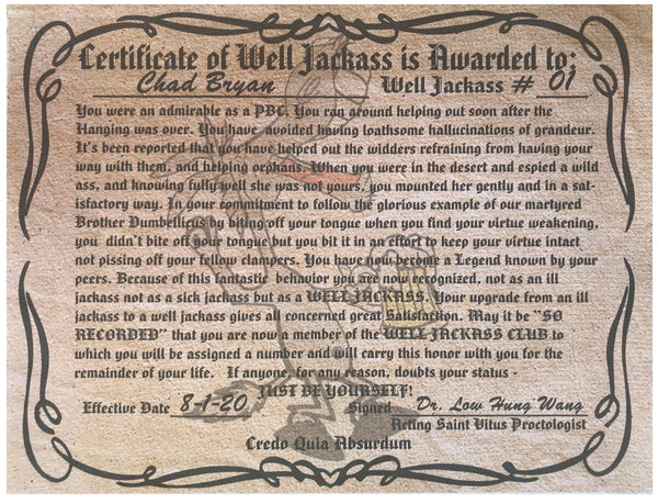 1 3/4 inch "Well Jackass" Numbered Coin and Club Membership – Wreck'n ...