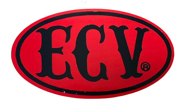 5 inch red ECV oval sticker – Wreck'n Ball Enterprises